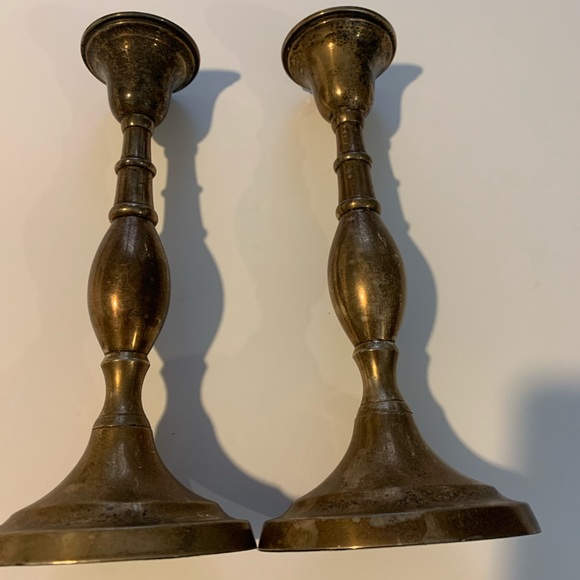 Andrea By Sadek | Accents | Andrea By Sadek Brass Metal Candle Stick Holders Made In India 2 Pc ...